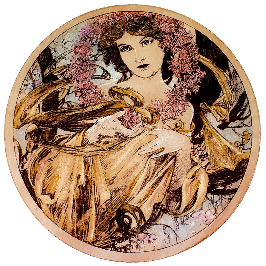 Mucha, Mucha Stained Glass, Mucha Autumn, Mucha Roundel, Stained Glass ...