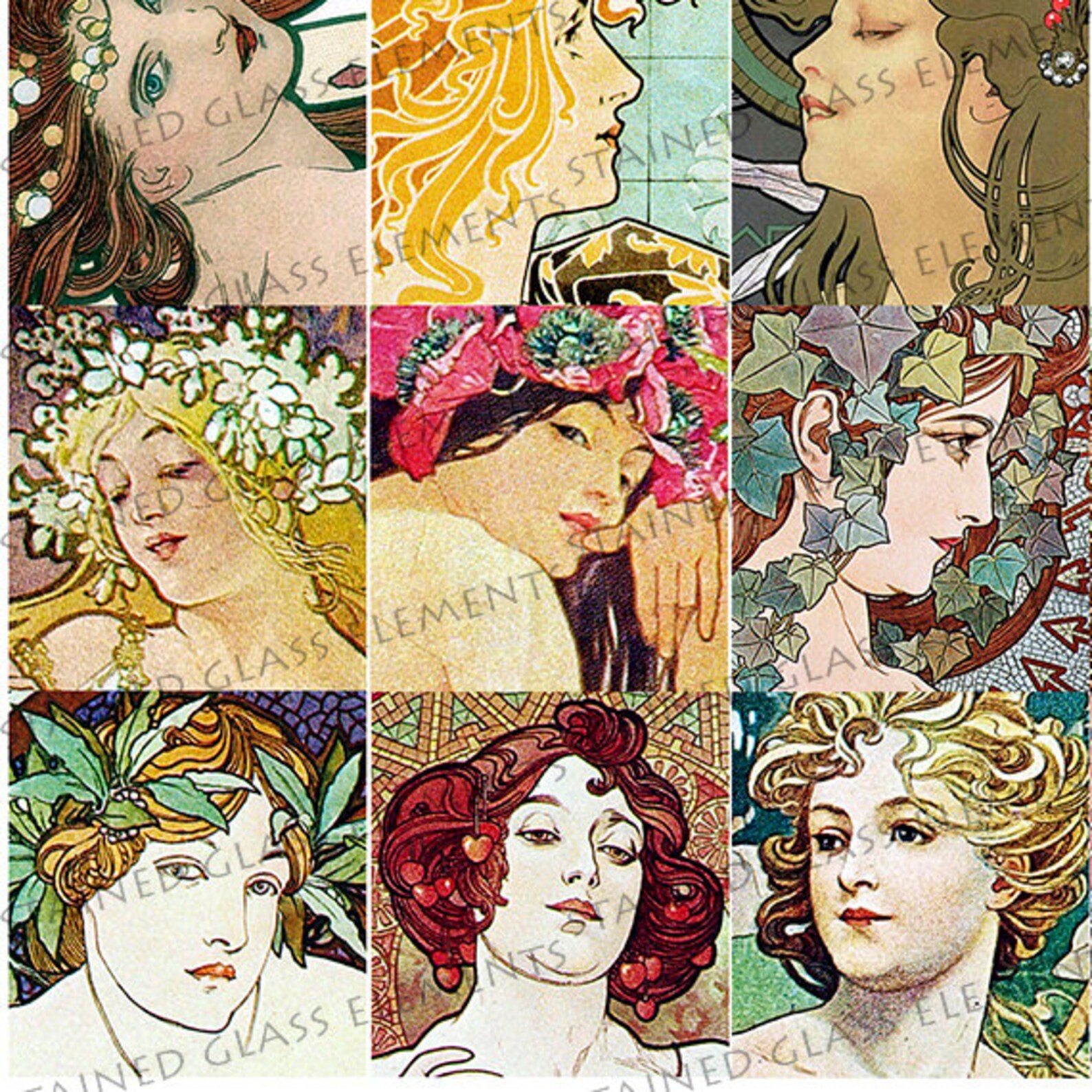 Ceramic decals Mucha fusible transfers decal sheet Mucha | Etsy