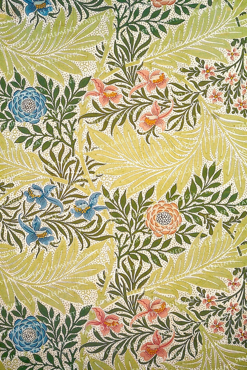 William Morris Ceramic Decal Floral Motif Pre-raphaelites - Etsy