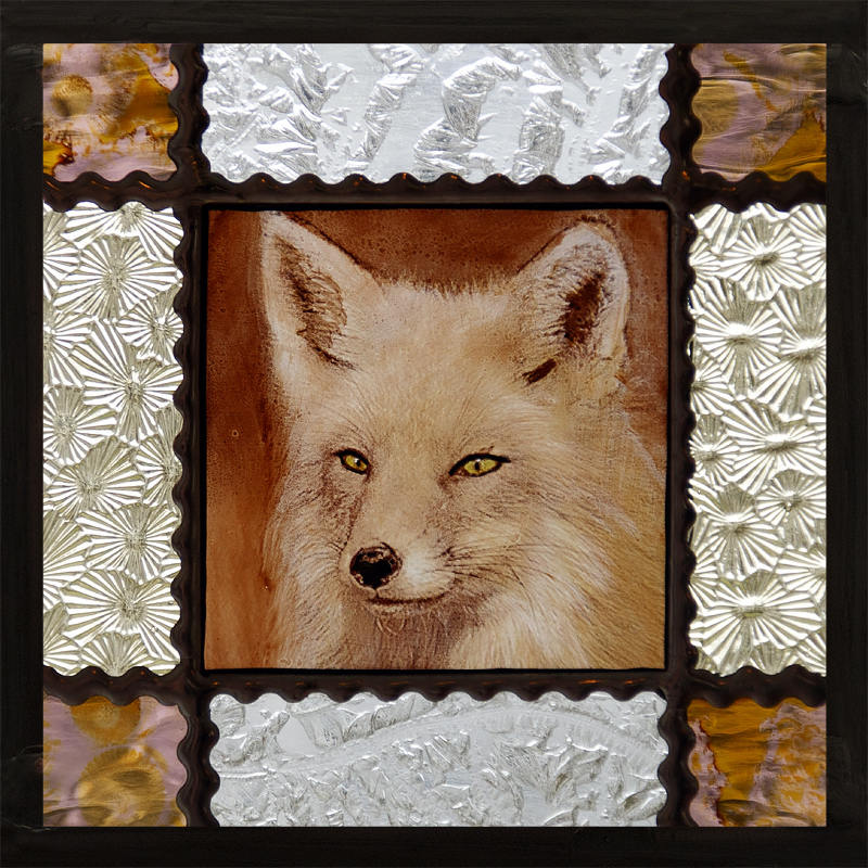 Fennec suncatcher, Fennec fox stained glass, kilnfired stained glass ...