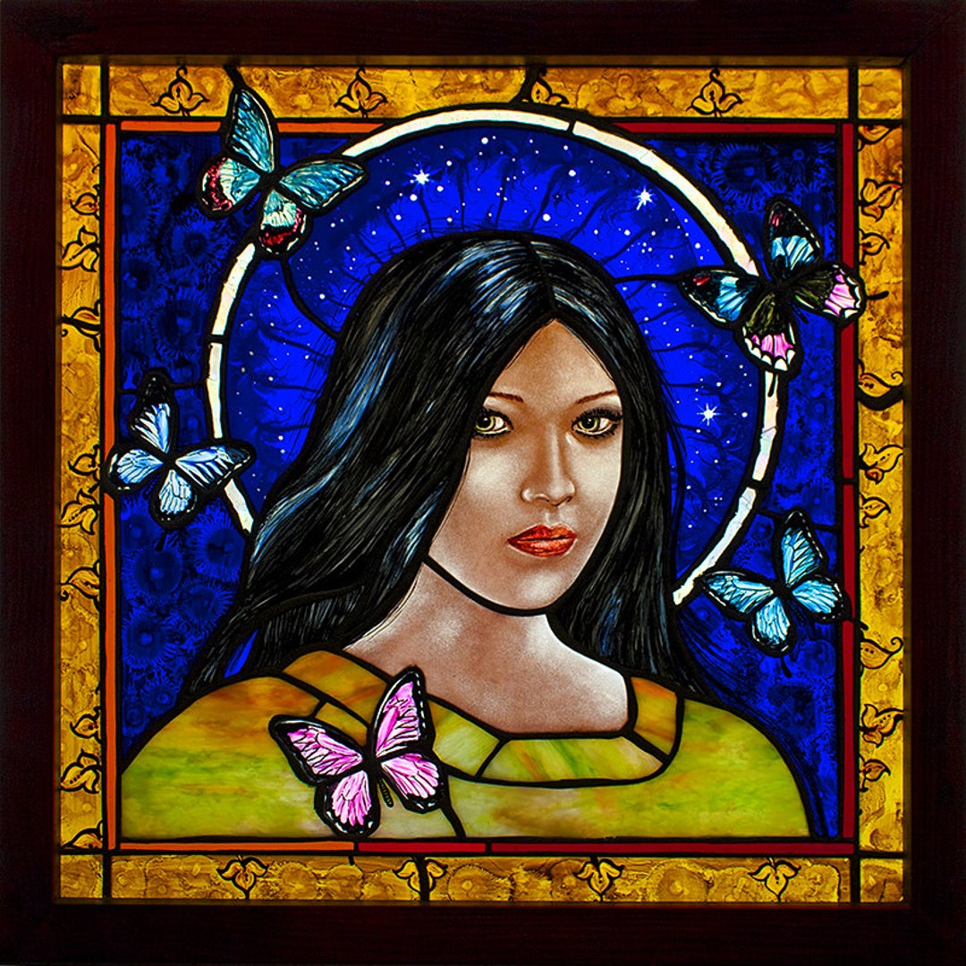 Papillon Stained Glass, Kilnfired, Handpainted, Butterflies Stained ...