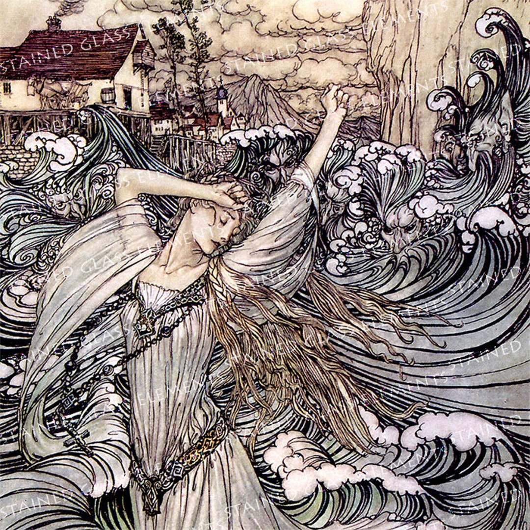 Arthur Rackham Ceramic Decals, Undine Ceramic Decal, Decals Fusible ...