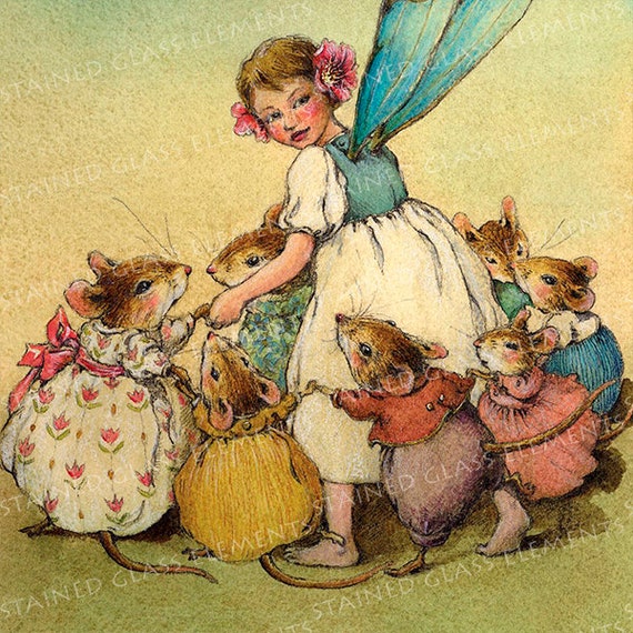 Fairy and Mice Ceramic Decal Waterslide Transfer for Ceramics - Etsy