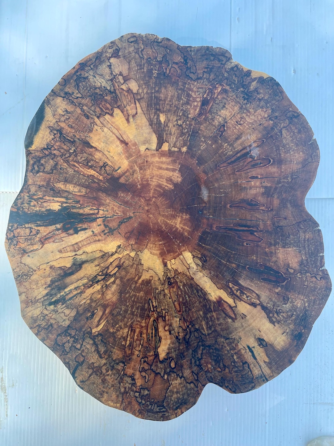Curly Spalted Maple End Grain Cookie, Air Dried, Project Board, Resin ...