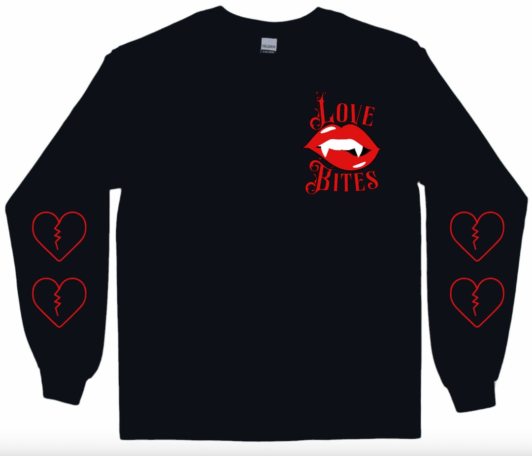 Love Bites Vampire Lips Broken Heart Sleeves - Etsy
