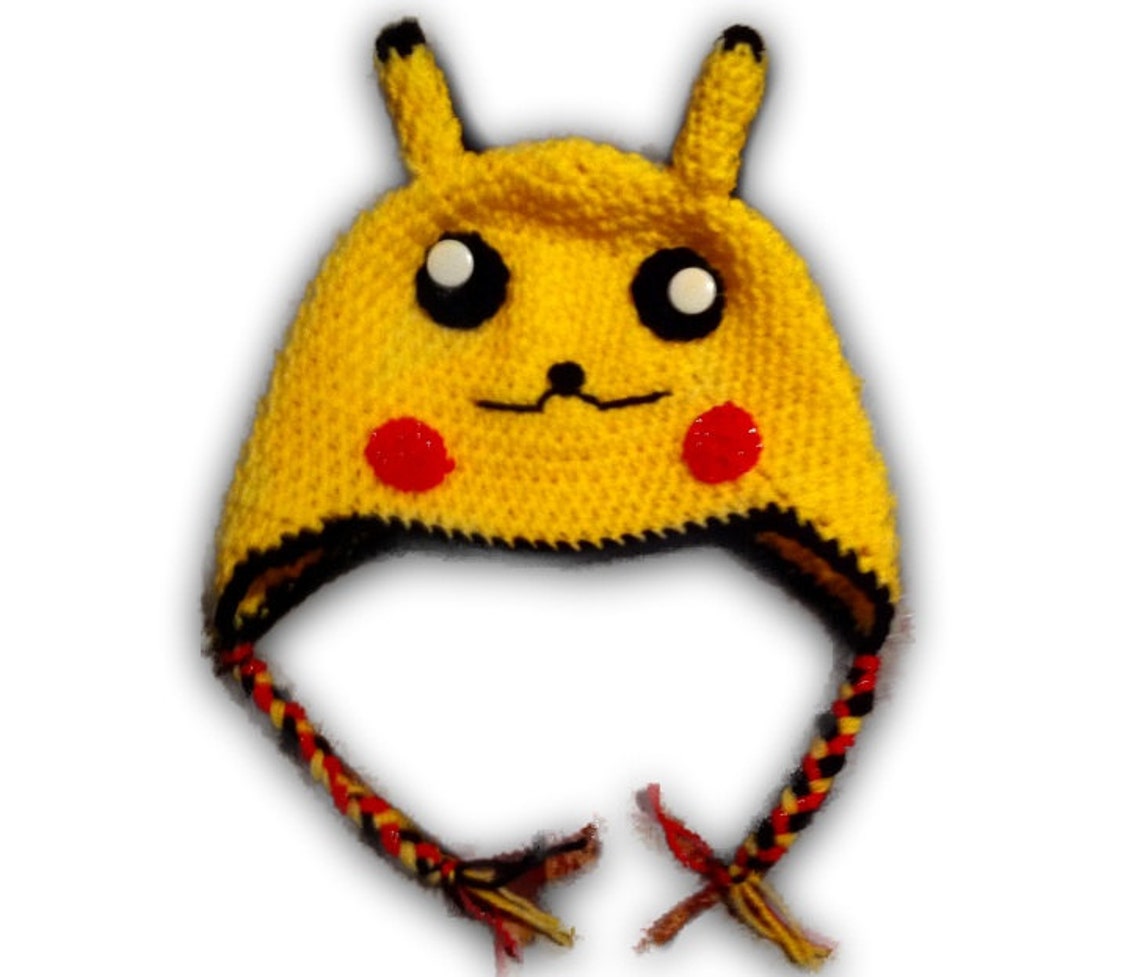 Adult and Child-sized Pikachu Ear-flap Hat - Etsy