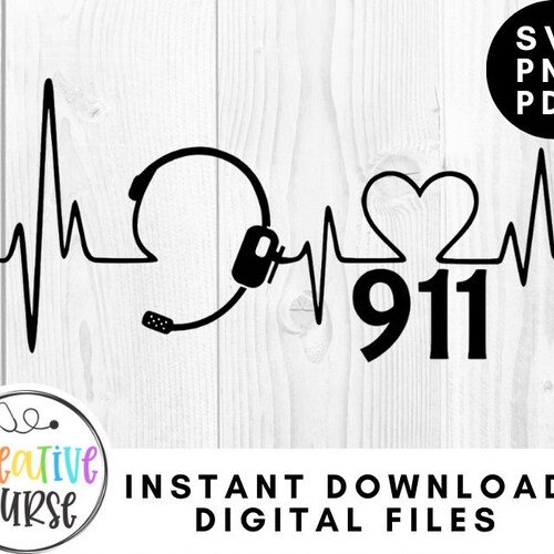 Instant Download Cut File SVG / 911 Dispatcher Heartbeat - Etsy
