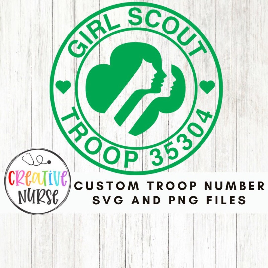 Archivos SVG y PNG de número de tropa de Girl Scouts personalizado ...