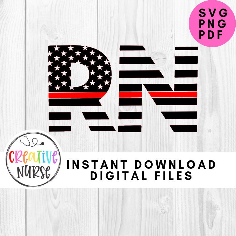 Thin Red Line RN / Nurse & Firefighter / Svg Pdf Png Cutting - Etsy