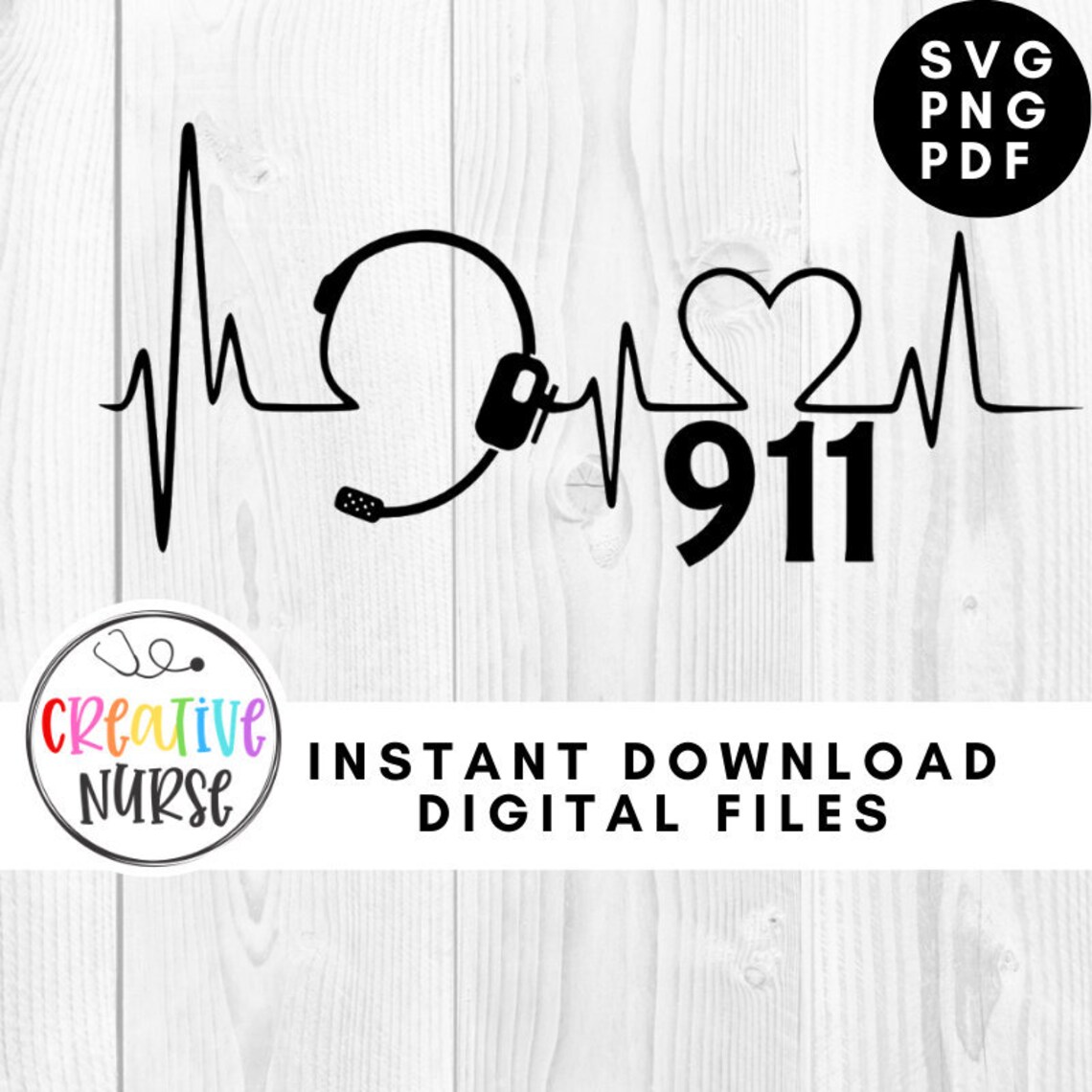Instant Download Cut File SVG / 911 Dispatcher Heartbeat - Etsy