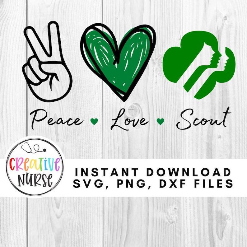 Instant Download Cut File / Peace Love Girl Scout Logo / Svg - Etsy