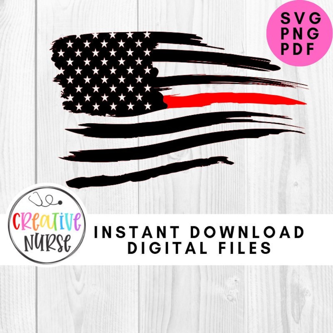 Instant Download Cut File SVG / Thin Red Line Flag / Svg Pdf Png ...