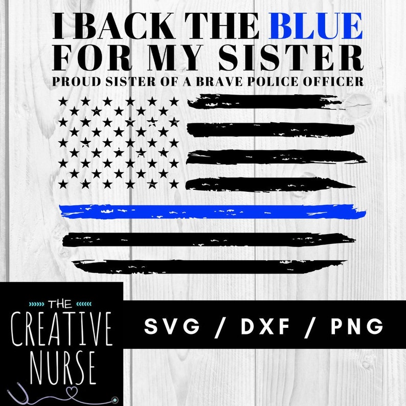 Thin Blue Line Distressed Flag / I Back the Blue for My - Etsy