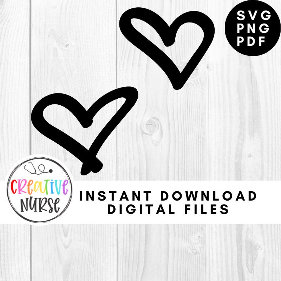 Instant Download Cut File / Handwritten Hearts Valentine's Day / Svg ...