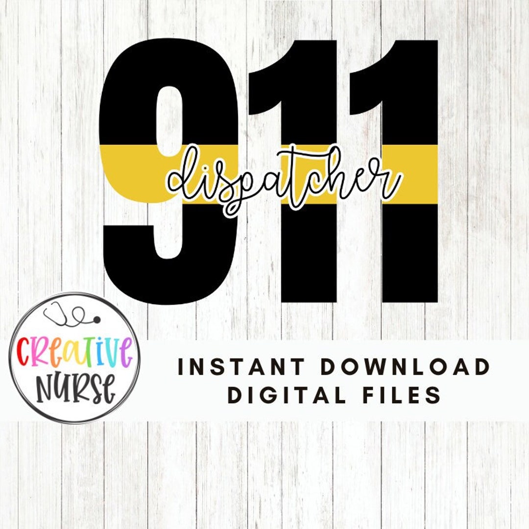 Instant Download Cut File / 911 Dispatcher Thin Gold Line / Svg Png ...