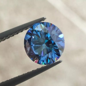 Blue Moissanite 3 Sizes Genuine Blue GRA Certified Moissanite - Etsy