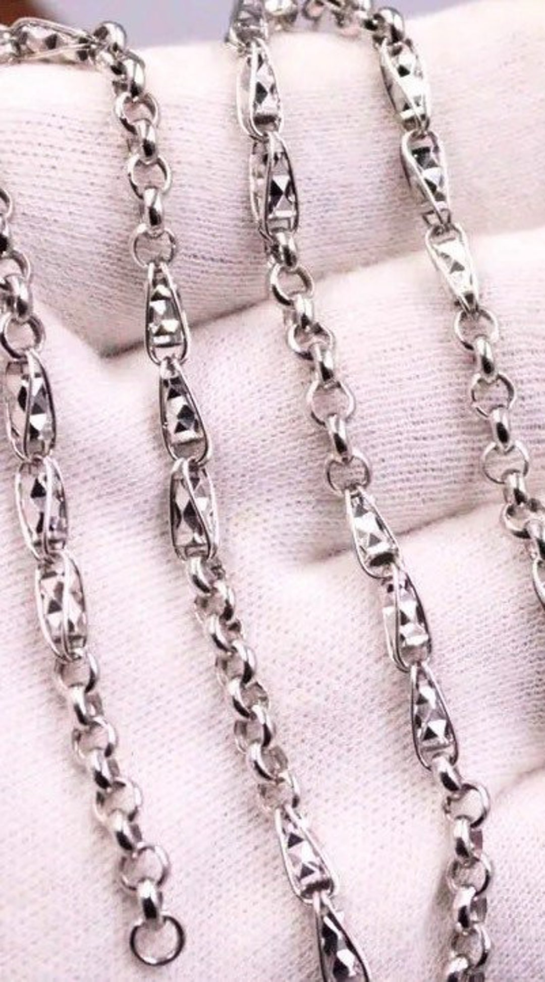 Platinum Rope Chain Pt950 Chain Diamond Cut Link Chain - Etsy