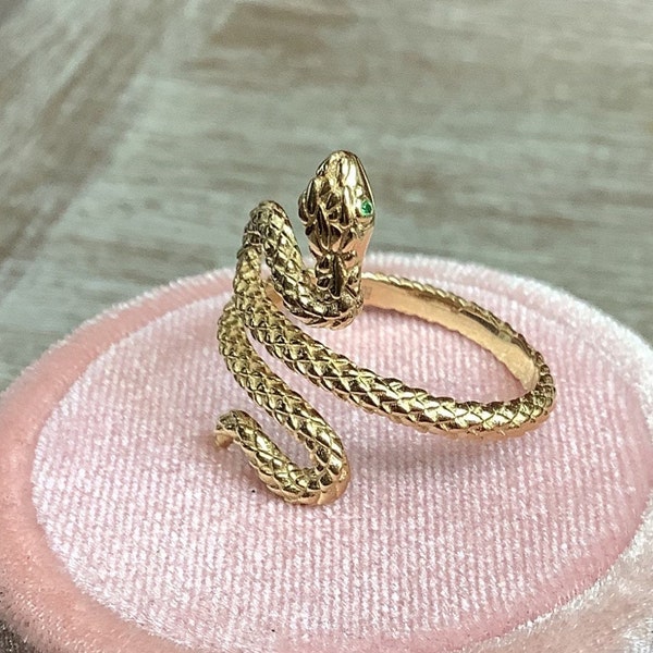 Emerald Snake Ring - Etsy