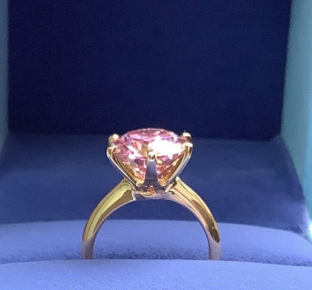 14k Pink Moissanite Engagement Ring Moissanite Engagement - Etsy