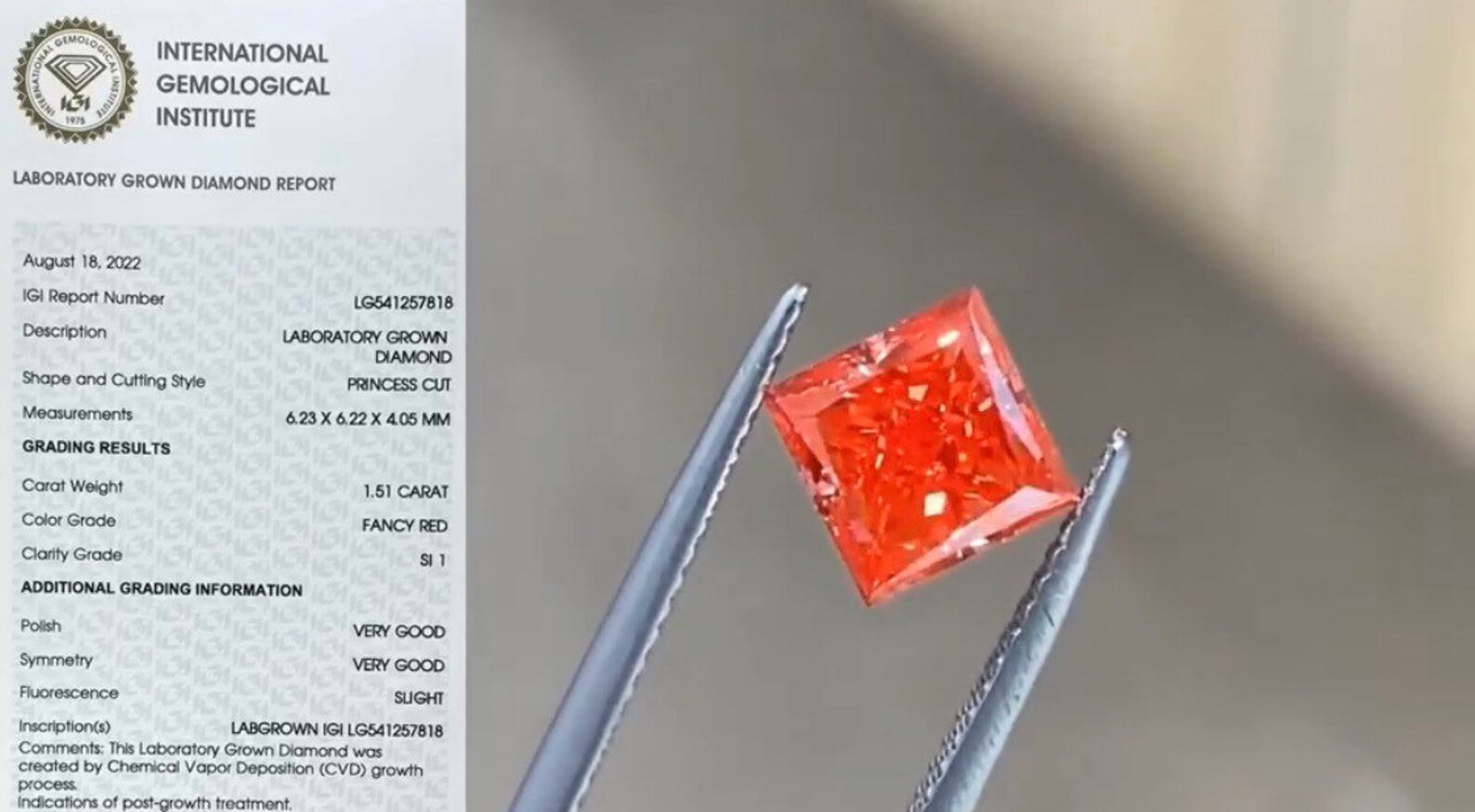 Lab Diamond Red Vvs Princess Cut Laboratory Diamond CVD Red - Etsy