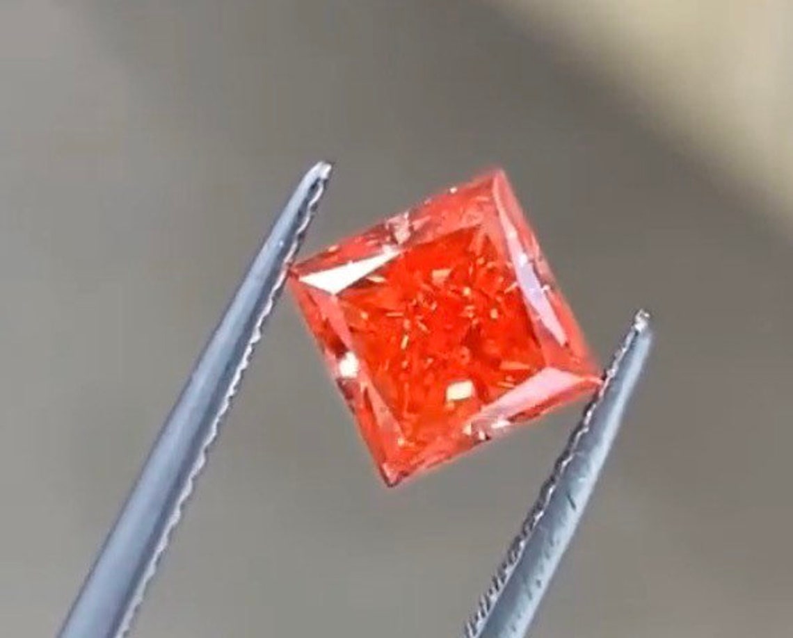 Lab Diamond Red Vvs Princess Cut Laboratory Diamond CVD Red - Etsy