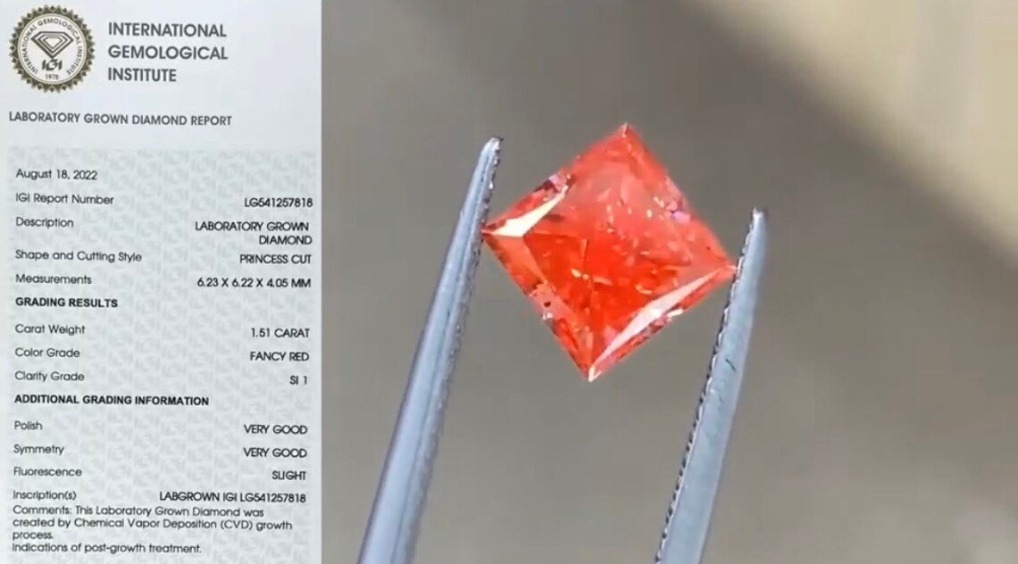 Lab Diamond Red Vvs Princess Cut Laboratory Diamond CVD Red - Etsy