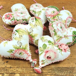 Heart Shaped Hanging Ornaments Stuffed Waverly Norfolk/rose Spring ...