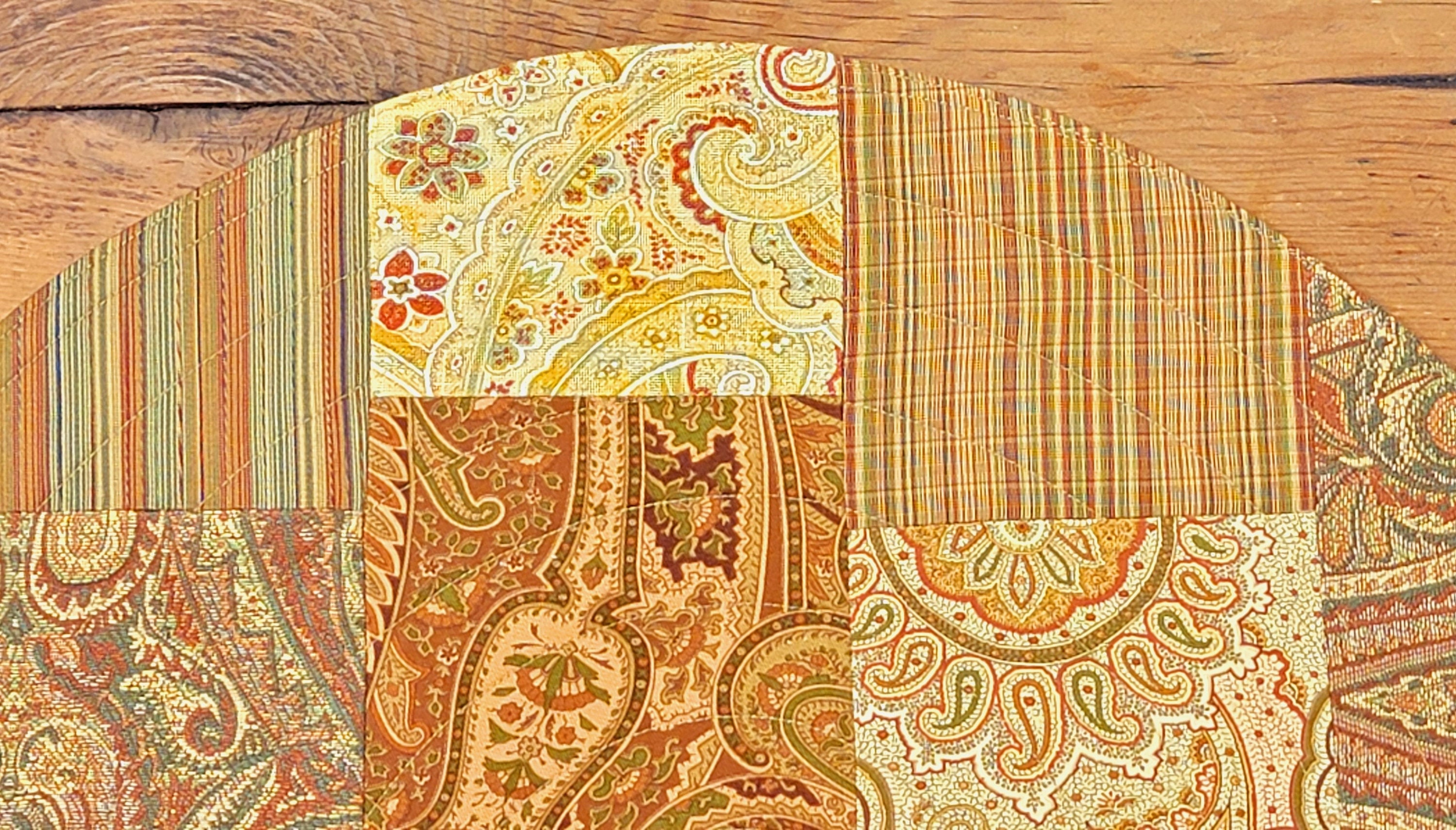 20" Round Quilted Table Topper/centerpiece Mat Patchwork Runner Brown ...