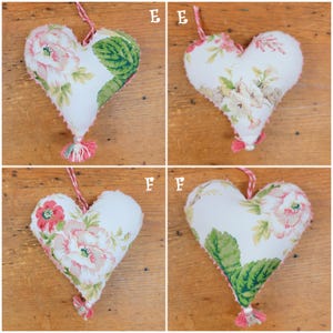Heart Shaped Hanging Ornaments Stuffed Waverly Norfolk/rose Spring ...