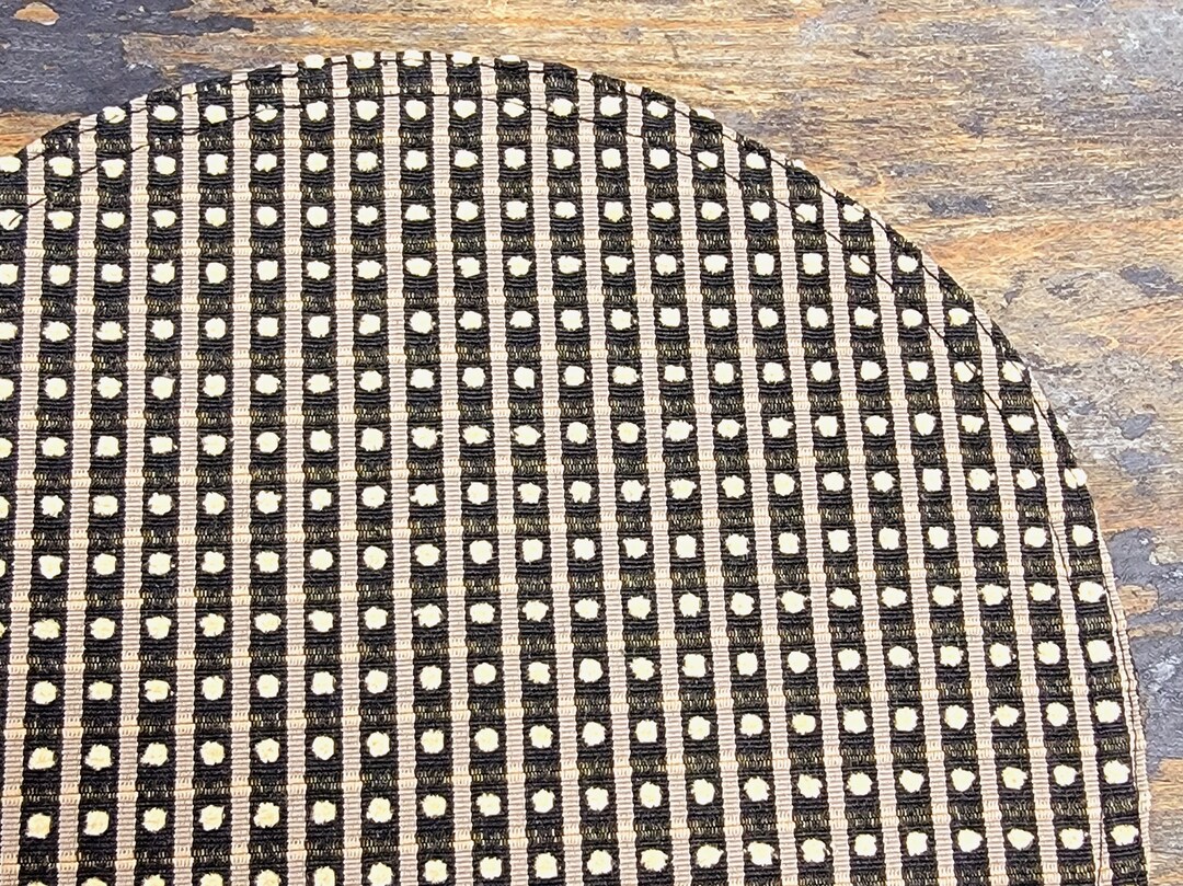 Round Centerpiece Mat/table Topper Black Dot Check Geometric Woven ...