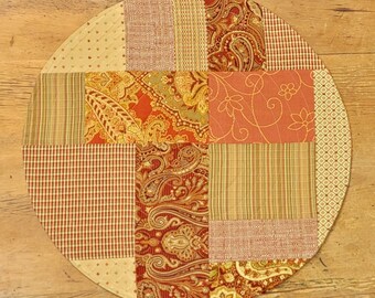 20 Round Quilted Linen Table Topper/centerpiece Mat - Etsy