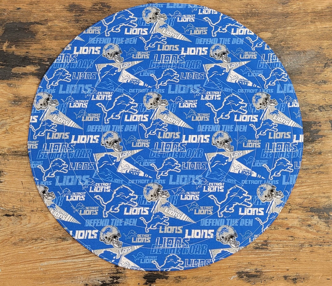 Detroit Lions Round Quilted Table Topper Centerpiece Mat Football Home ...