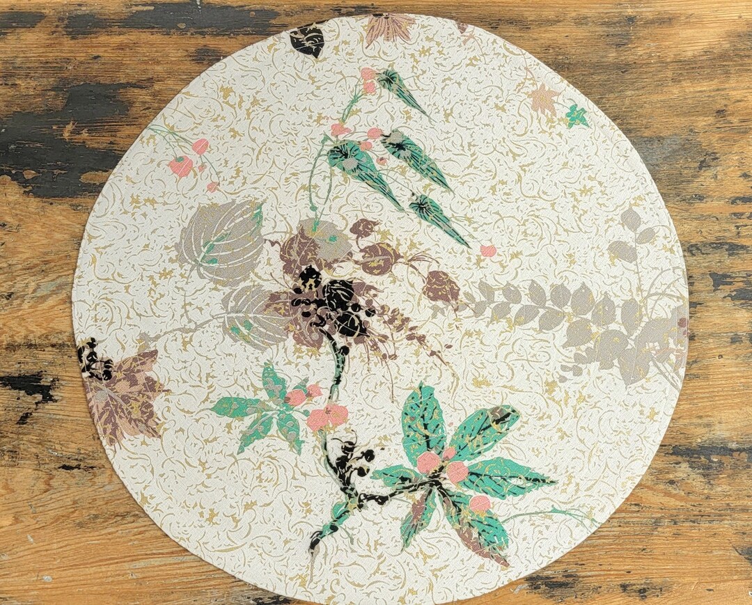 20" Quilted Round Table Runner Centerpiece Mat Topper Vintage Retro Mid ...