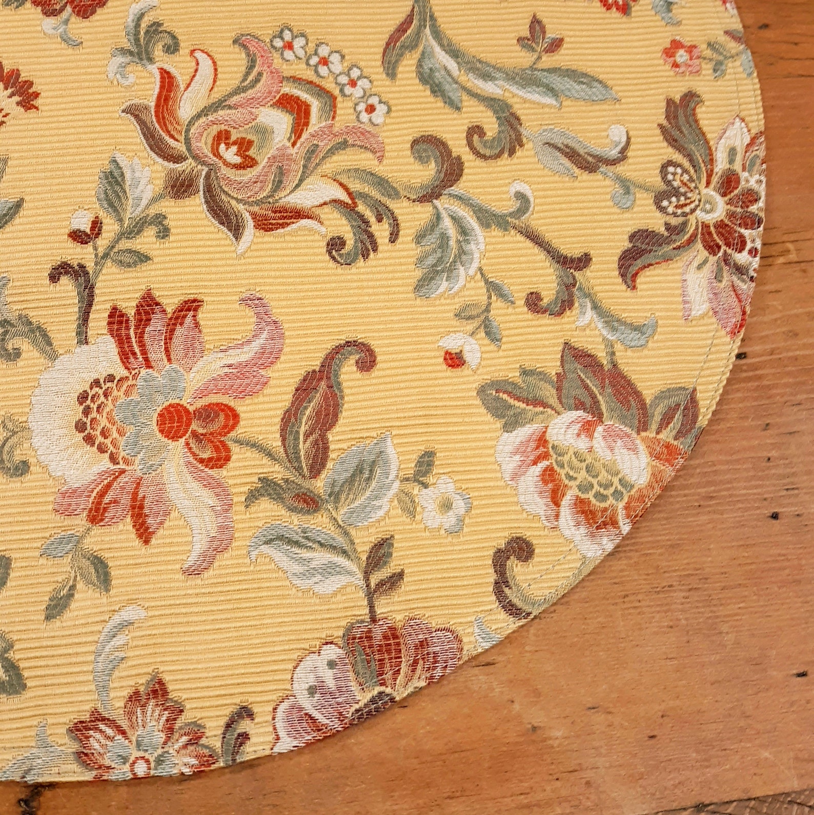 Round Table Topper Centerpiece Mat Multicolor Jacobean Floral - Etsy