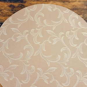 Beige Round Table Topper Centerpiece Mat Scroll Jacquard Neutral - Etsy