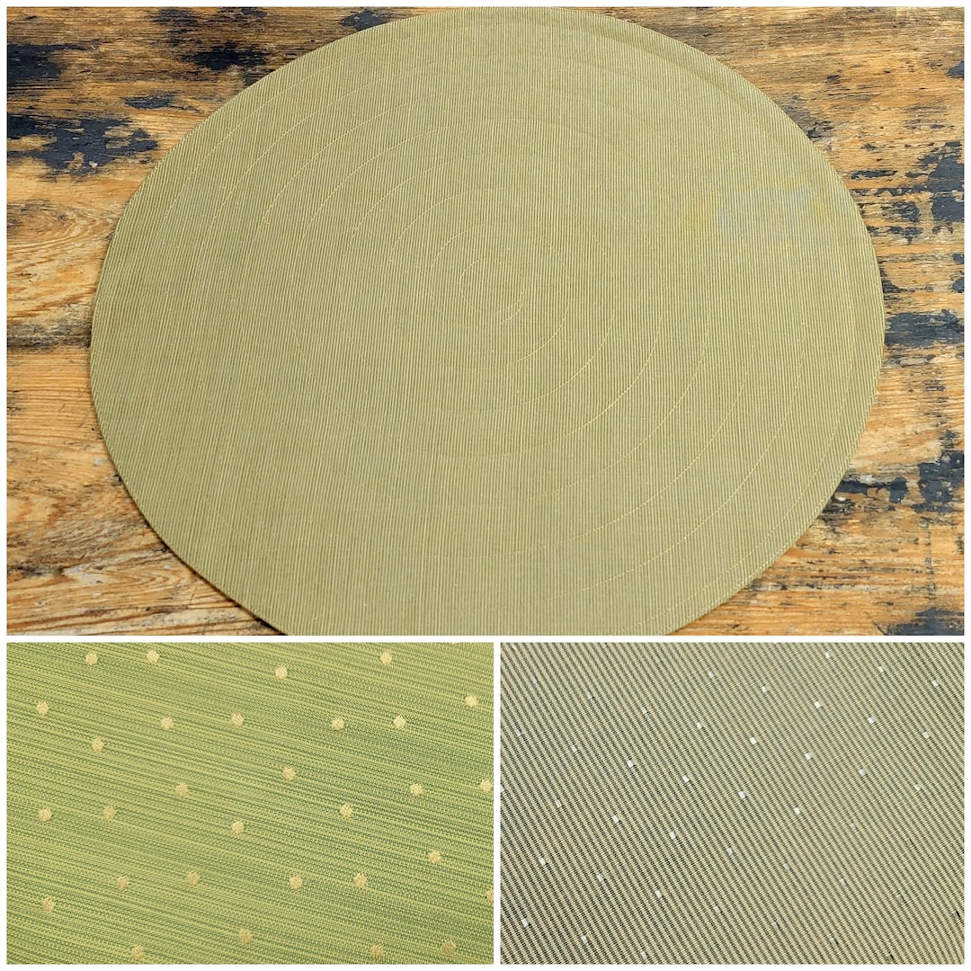 Round Quilted Table Runner Topper Centerpiece Mat Neutral Solid Green ...