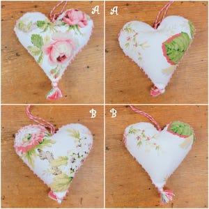 Heart Shaped Hanging Ornaments Stuffed Waverly Norfolk/rose Spring ...