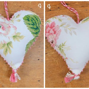 Heart Shaped Hanging Ornaments Stuffed Waverly Norfolk/rose Spring ...