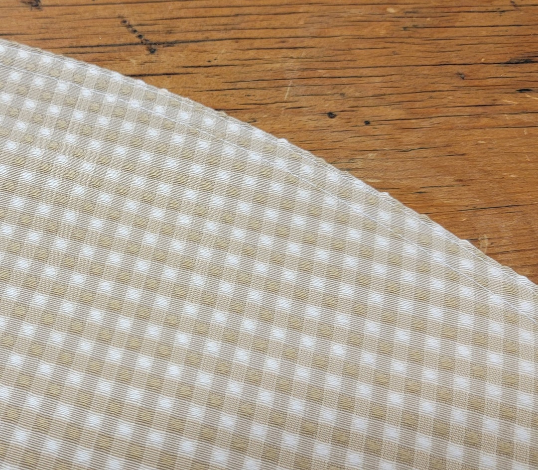 Round Centerpiece Table Mat Check Fabric Tan White Neutral - Etsy