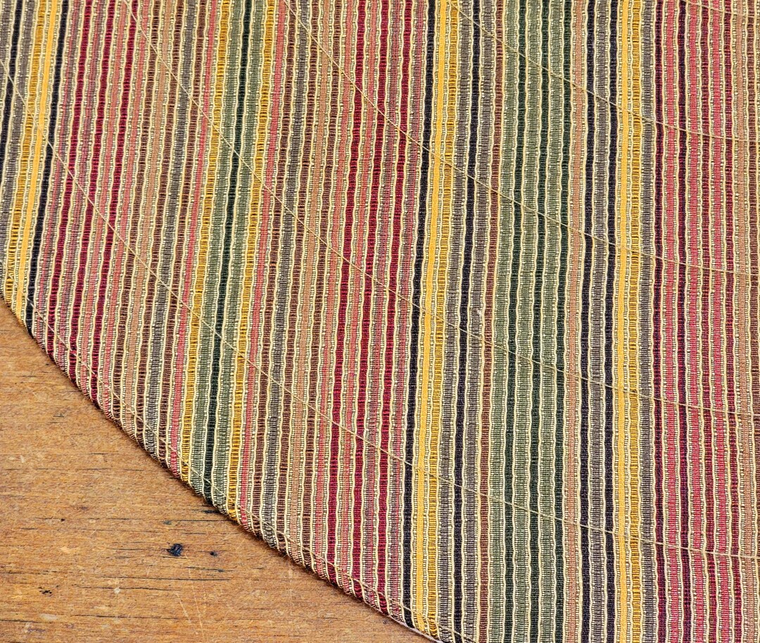 Round Quilted Table Runner Topper Centerpiece Mat Pinstripe Woven ...