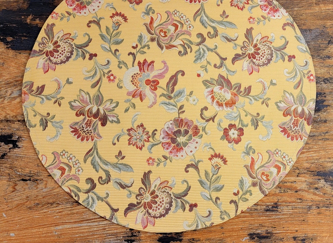 Round Table Topper Centerpiece Mat Multicolor Jacobean Floral - Etsy