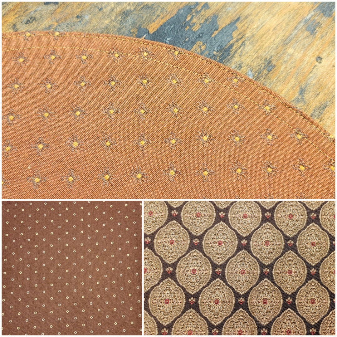 Round Centerpiece Mat/table Topper Copper Dot Woven Jacquard Neutral ...