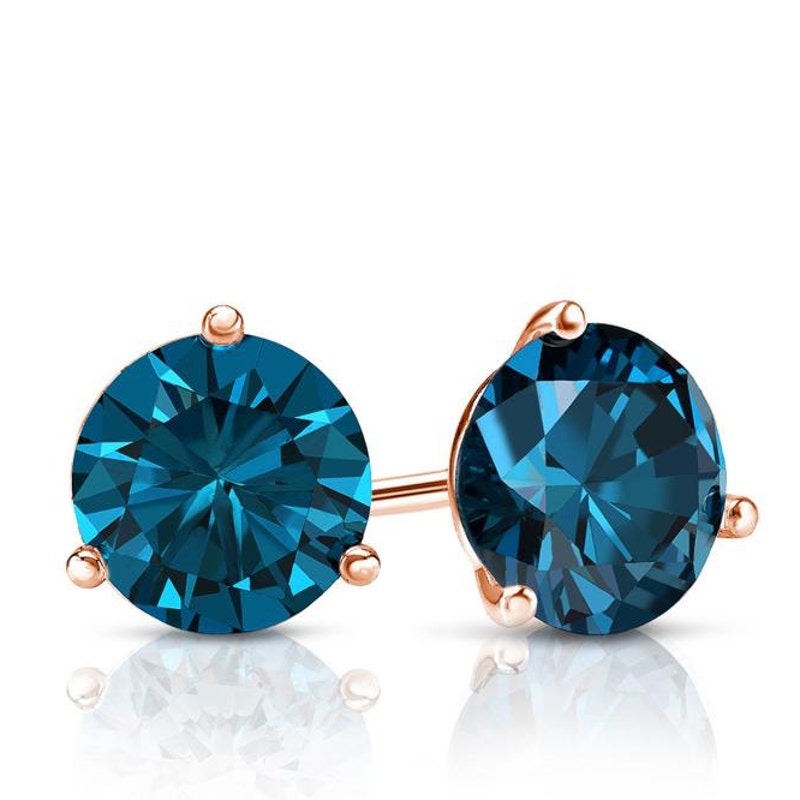 Blue Diamond Earrings - Etsy