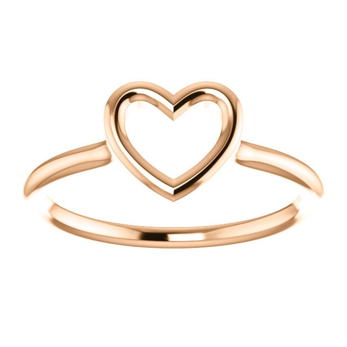 Rose gold heart ring heart ring gold promise ring rose gold | Etsy