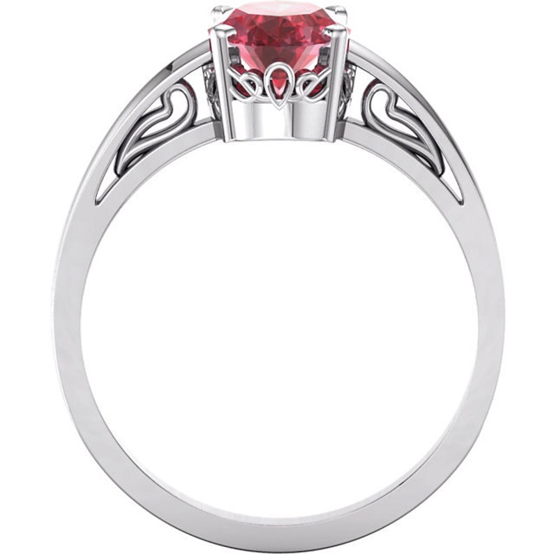 1ct Ruby Engagement Ring 14k White Gold Ruby Solitaire Ring - Etsy