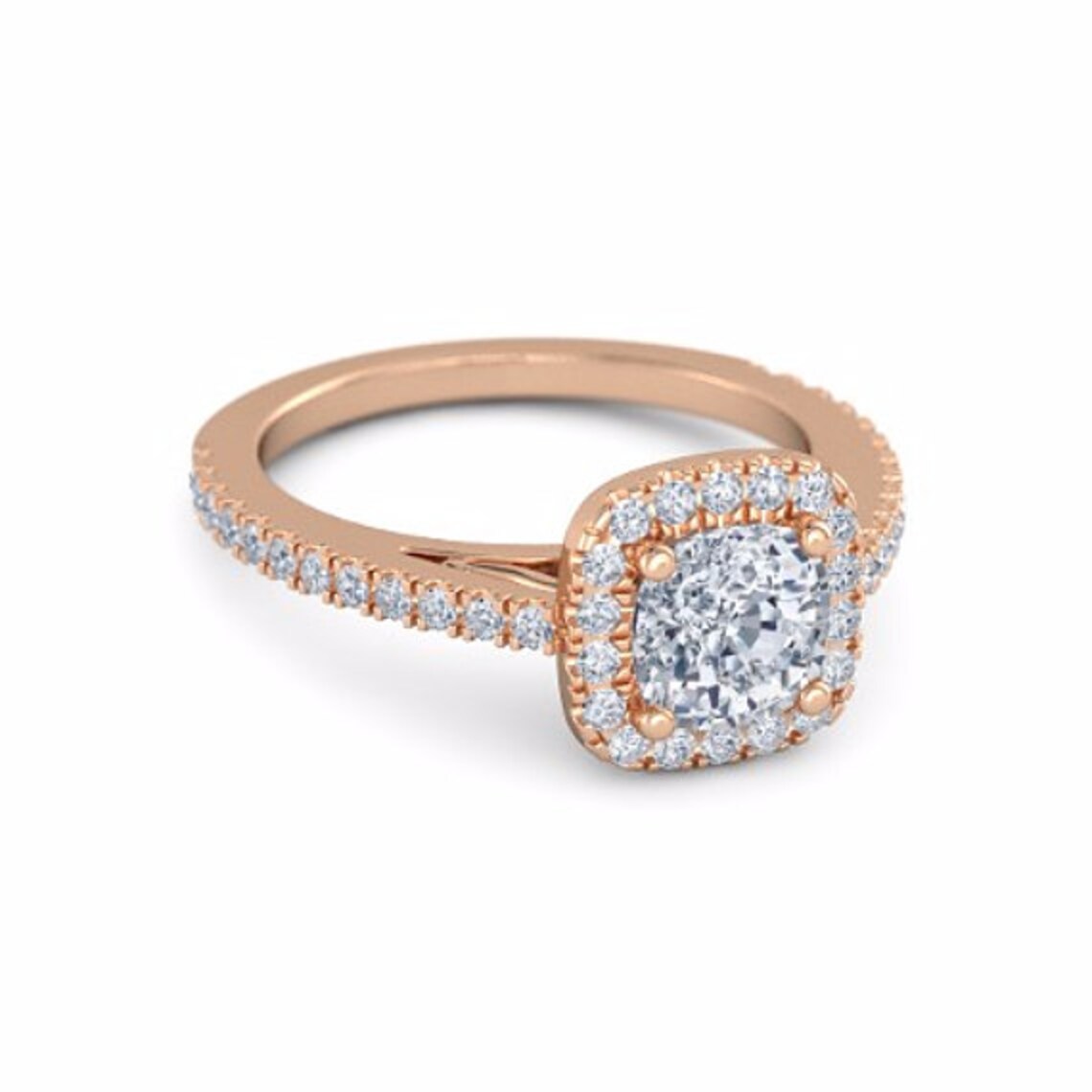 Rose Gold Cushion Cut Engagement Rings Cushion Cut Engagement - Etsy