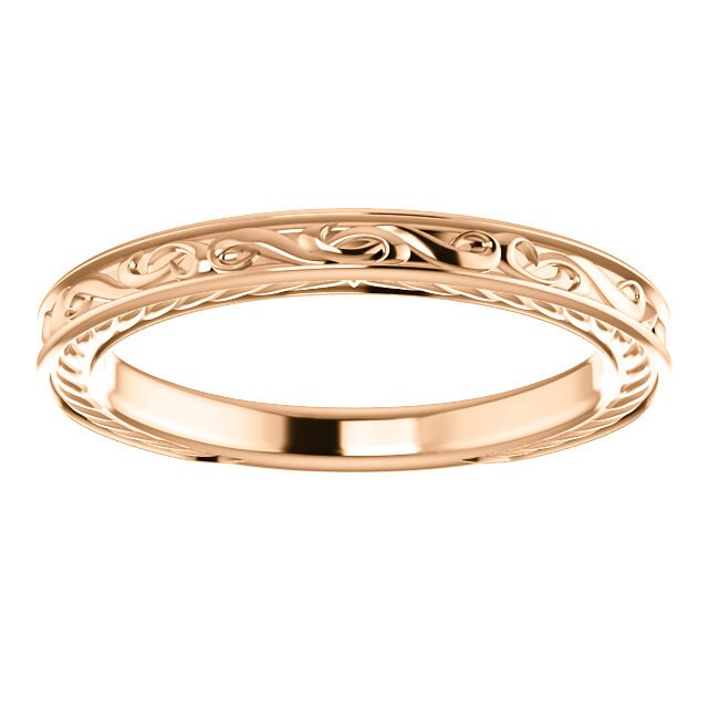 Rose Gold Vintage Band Vintage Rose Gold Wedding Band Rose - Etsy
