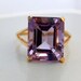 Vintage Amethyst Ring Rectangle Amethyst Ring Gold Amethyst - Etsy
