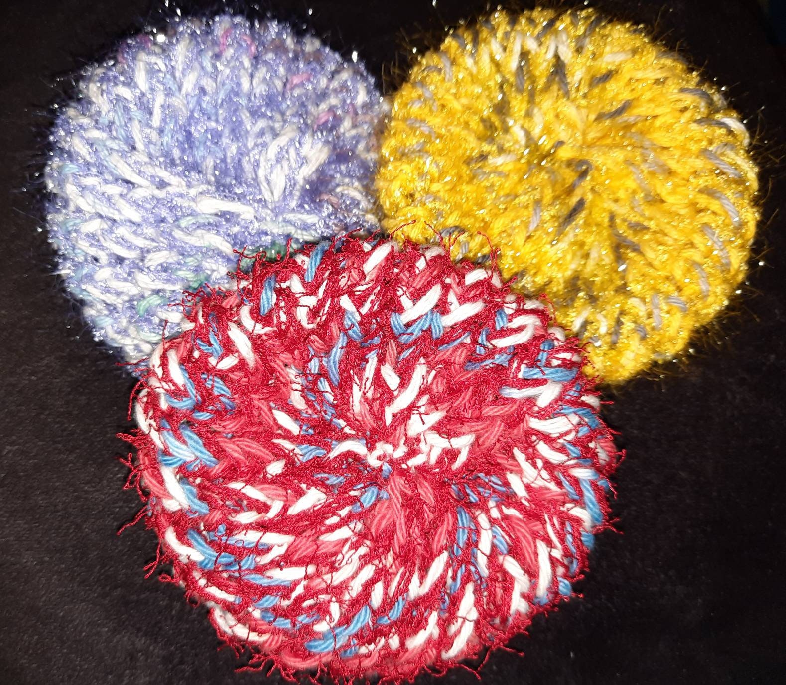 Round Loom Knit Scrubby with Lavender Kitchen Bath Scrubber Cloth ...