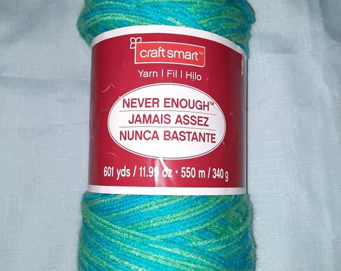 Craft Smart Never Enough Yarn TURQUOISE/MINT (variegated) 601yds/11 ...